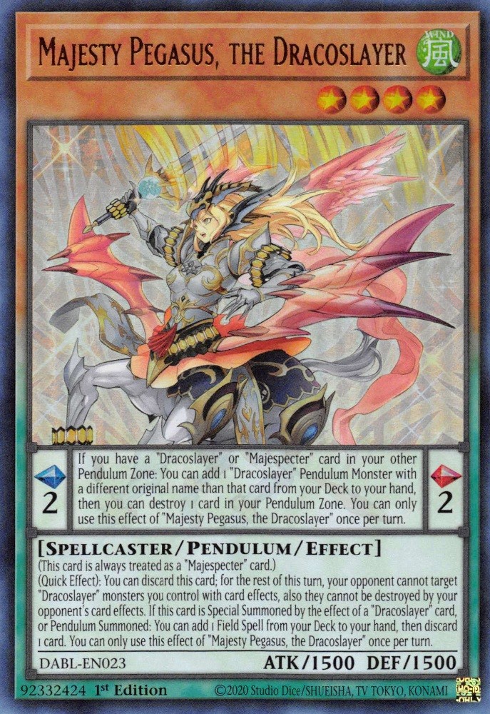 Majesty Pegasus, the Dracoslayer (DABL-EN023) - 1st Edition