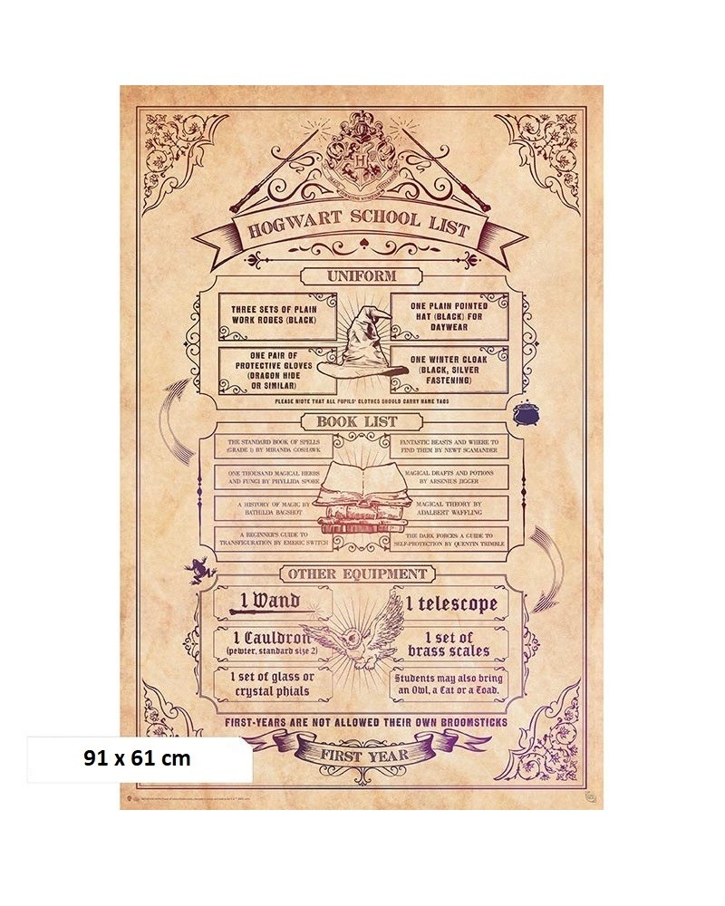 Αφίσα Hogwarts School List (91x61)